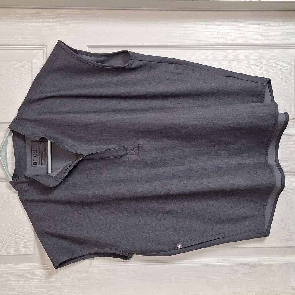Figs Rafaela Oversized Scrub Top Large Graphite Gray - Gem